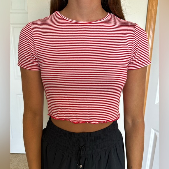 PacSun | Tops | Pacsun Tshirt Red And White Striped | Poshmark